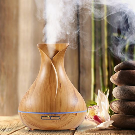 Loove Lavender Woodgrain Ultrasonic Aroma Diffuser Aroma Diffusers
