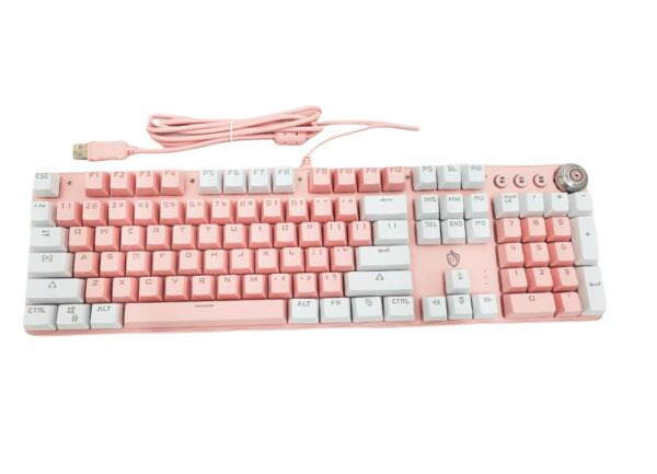 JG8 Pink & White Mechanical Keyboard