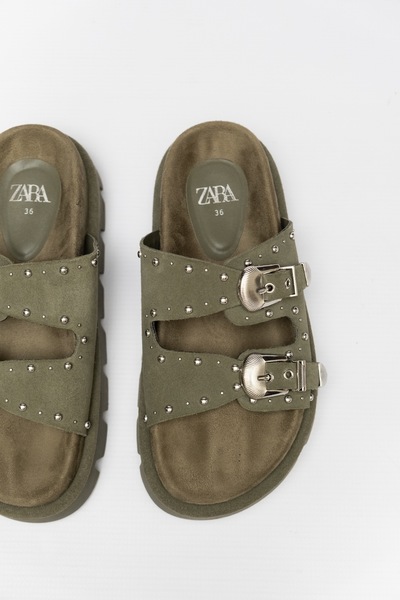 Suede Platform Slides