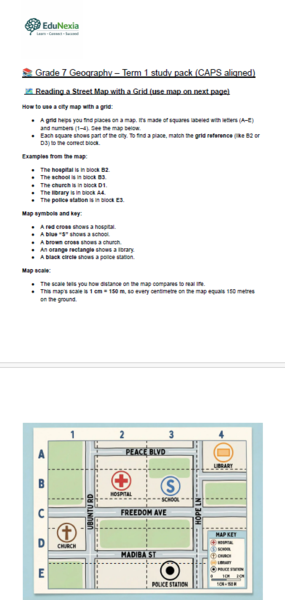 Grade 7 Social Science: Geography Term 1 Study Pack (CAPS Aligned ...