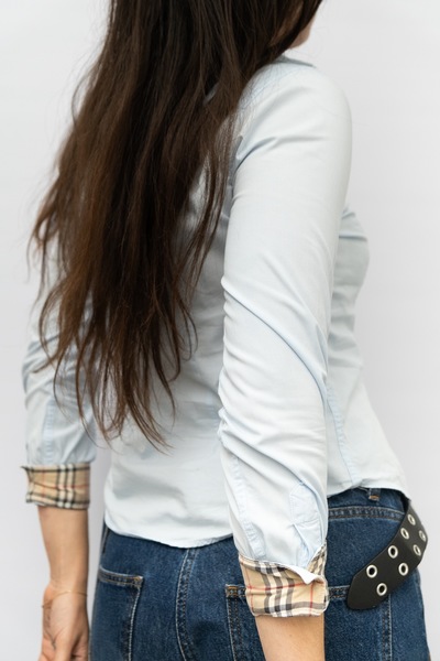 Burberry London Cotton Shirt Light Blue