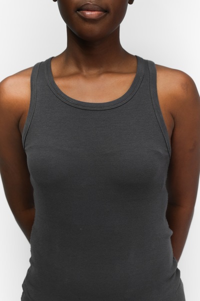 Cos Ribbed Tube Dress | Pre-owned Cos Ribbed Tube Dress in charcoal ...