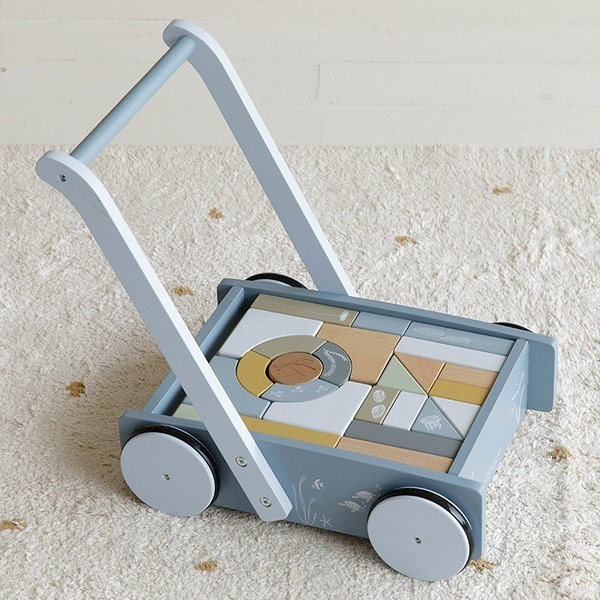 Little Dutch Wooden Block Trolley - Ocean | Little Favourites | Little ...