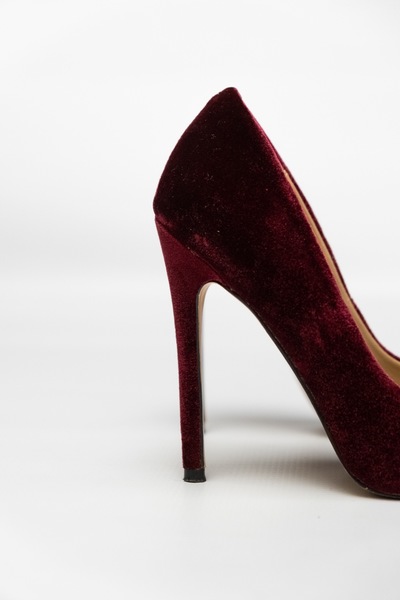 Burgundy Velvet Heels