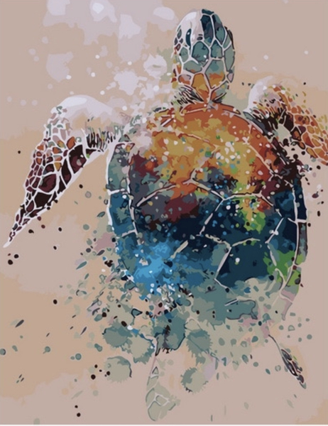 Paint by Numbers | This multi-coloured turtle is a lovely picture of ...