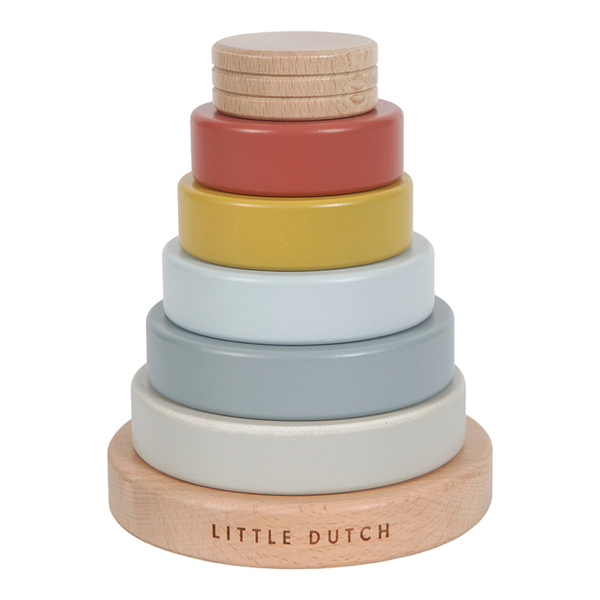 Little Dutch Wooden Ring Stacker - Pure & Nature | Little Favourites ...