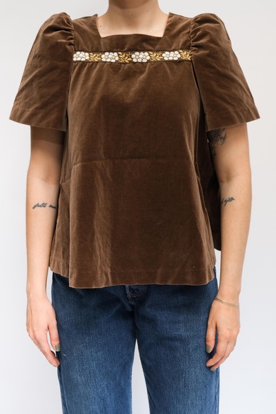 Velvet Embroidered Top