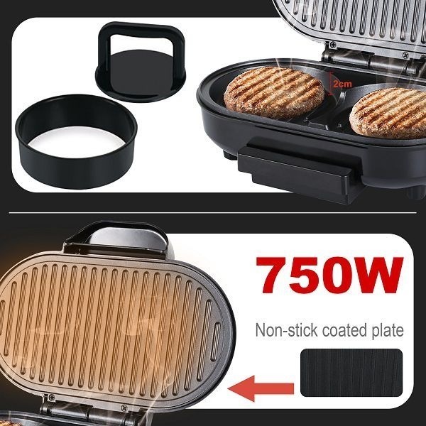 Hamburger Maker - 750W | DescriptionHaeger Hamburger Maker - 750W ...
