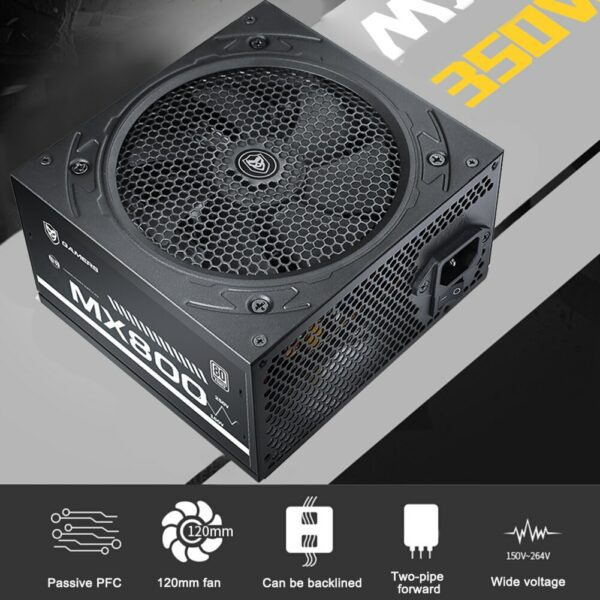 MX800 Max 800W With 120mm Silent Fan Active PFC 12V Gaming PC Power ...