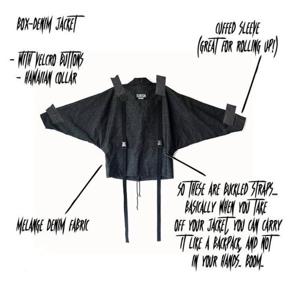 BOX cut Denim Jacket | Unisex Oversized Fit, BOX cut 80s style melange ...