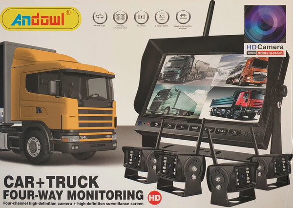 ANDOWL Q-CA698 4-Channel Wireless Heavy Vehicle Camera DVR Kit