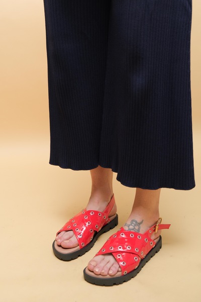 Marni Patent Leather Sandals Red