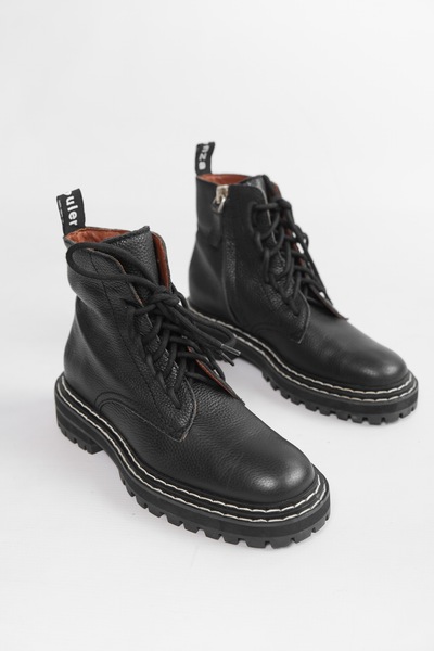 Pre-Owned Proenza Schouler Lug Sole Contrast Stitching Combat Boots