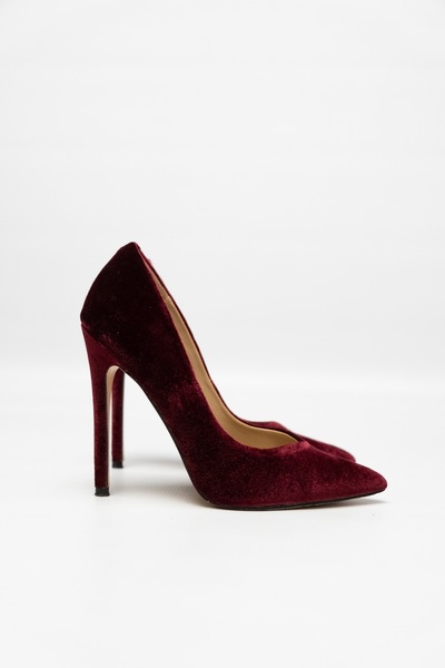 Burgundy Velvet Heels