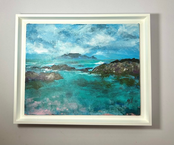Cold Water, Warm Hands | Blouberg Rock Pool Painting | Original acrylic ...