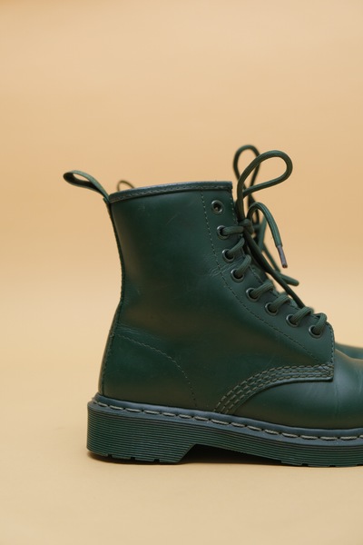 Dr Martens 1460 Green Mono Smooth Leather Lace Up Boot