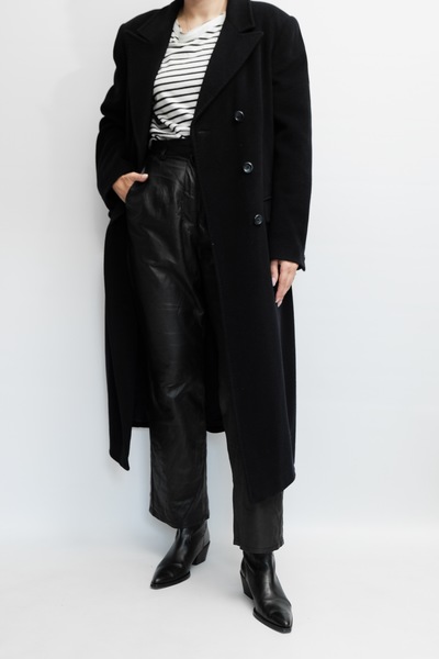 Pure Wool Navy Tailored Coat