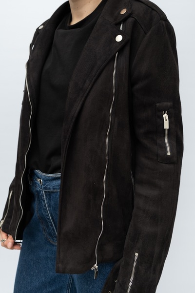 Sixth Sense Paris Imitation Suede Biker Jacket