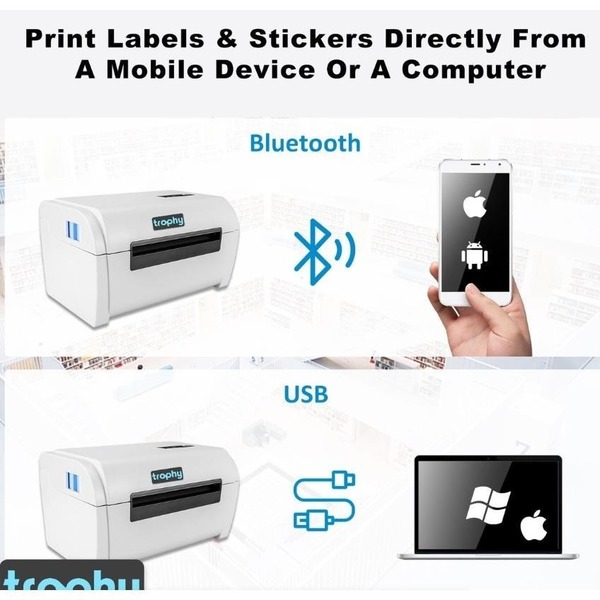 Trophy Wireless Thermal Label Printer for Shipping Labels and E ...