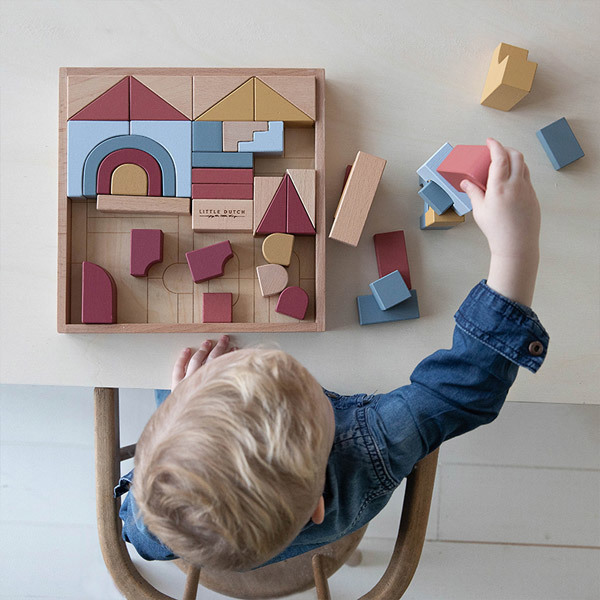 Little Dutch Wooden Building Blocks Set - Pure & Nature | Little ...