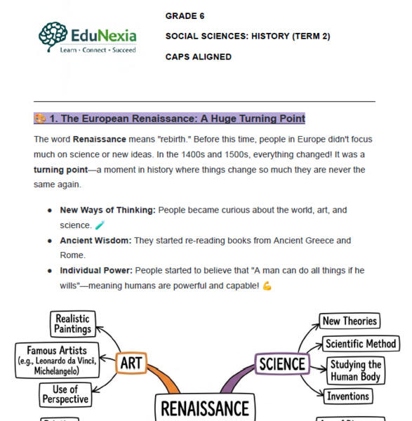 Grade 6 Social Science: Geography and History Term 2 Study Pack (CAPS ...