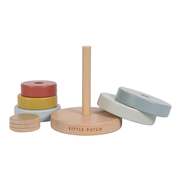 Little Dutch Wooden Ring Stacker - Pure & Nature | Little Favourites ...