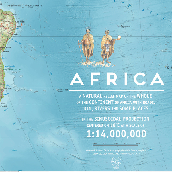 Africa Map | landscape map of Africa showing mountains, rivers, borders ...