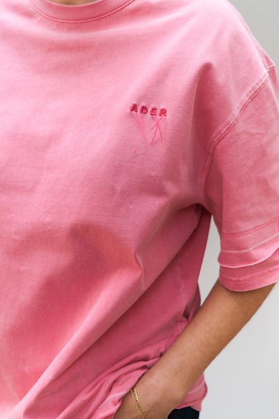 Ader Error Logo Distressed Tee Pink SS21 | Pre-owned Spring Summer 2021 ...