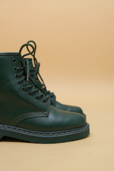 Dr Martens 1460 Green Mono Smooth Leather Lace Up Boot