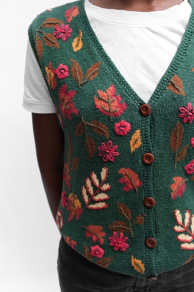 Hand Embroidered Knit Vest