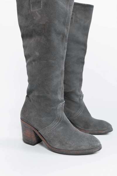 Genuine Leather Grey Boots